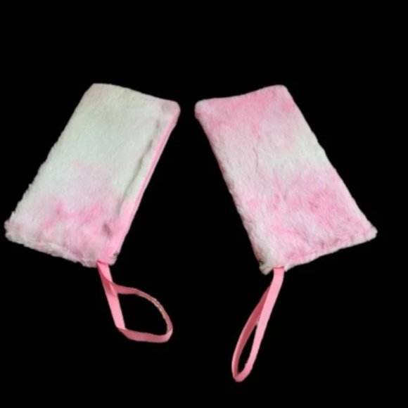 Other | Furry Pencil Pouch Tie Dye Rainbow Pencil Case Fluffy Plush ...